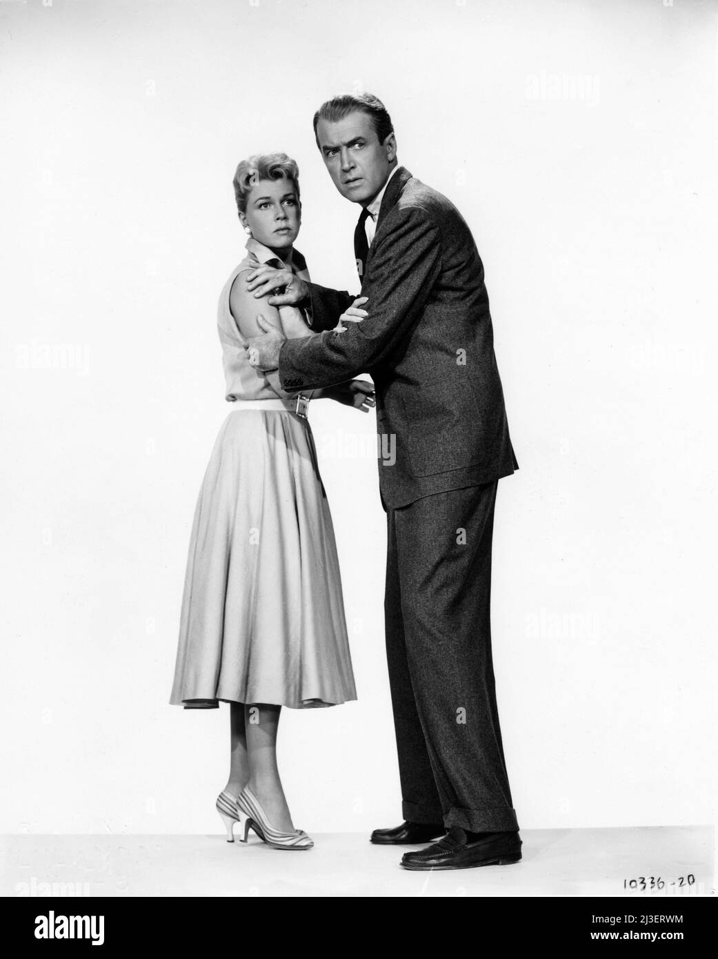 DORIS DAY and JAMES STEWART Publicity pose for THE MAN WHO KNEW TOO ...