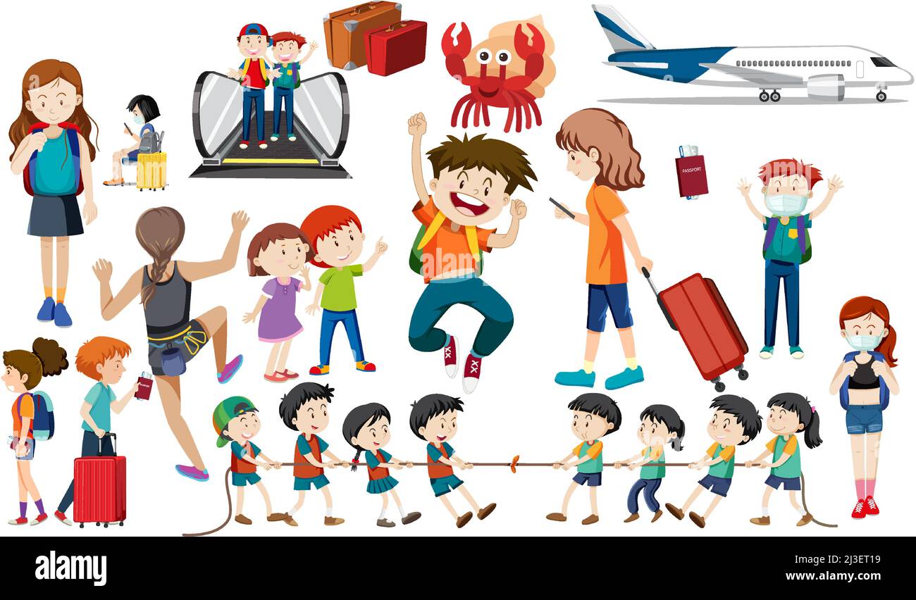 Set of different people cartoon character illustration Stock Vector ...