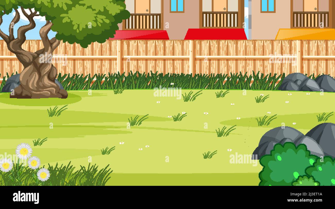Scene with house and garden illustration Stock Vector Image & Art - Alamy