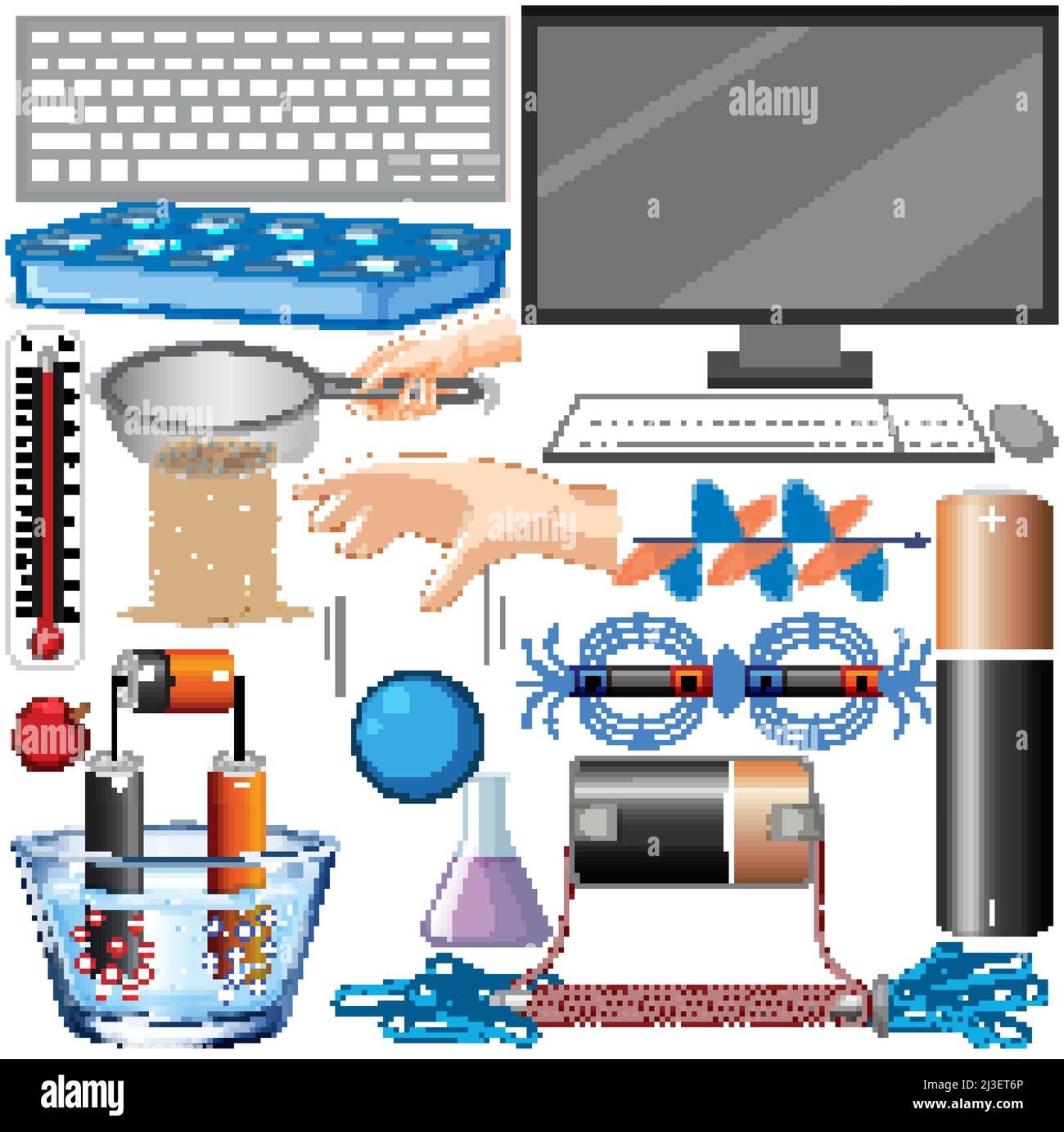 Science equipments with many tools illustration Stock Vector Image ...