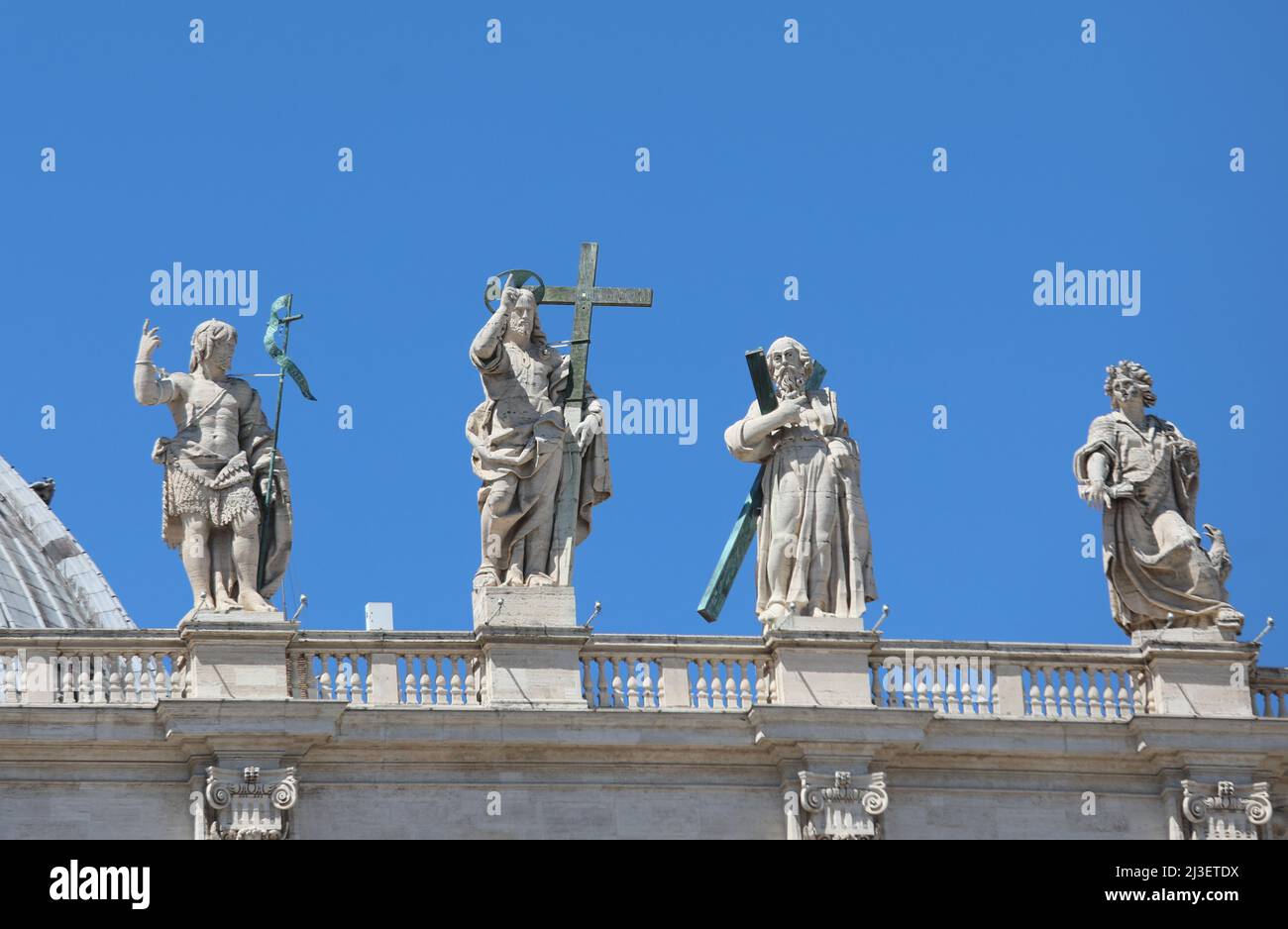 Very big Statue of Resurrected Jesus and more statues on the facade of ...