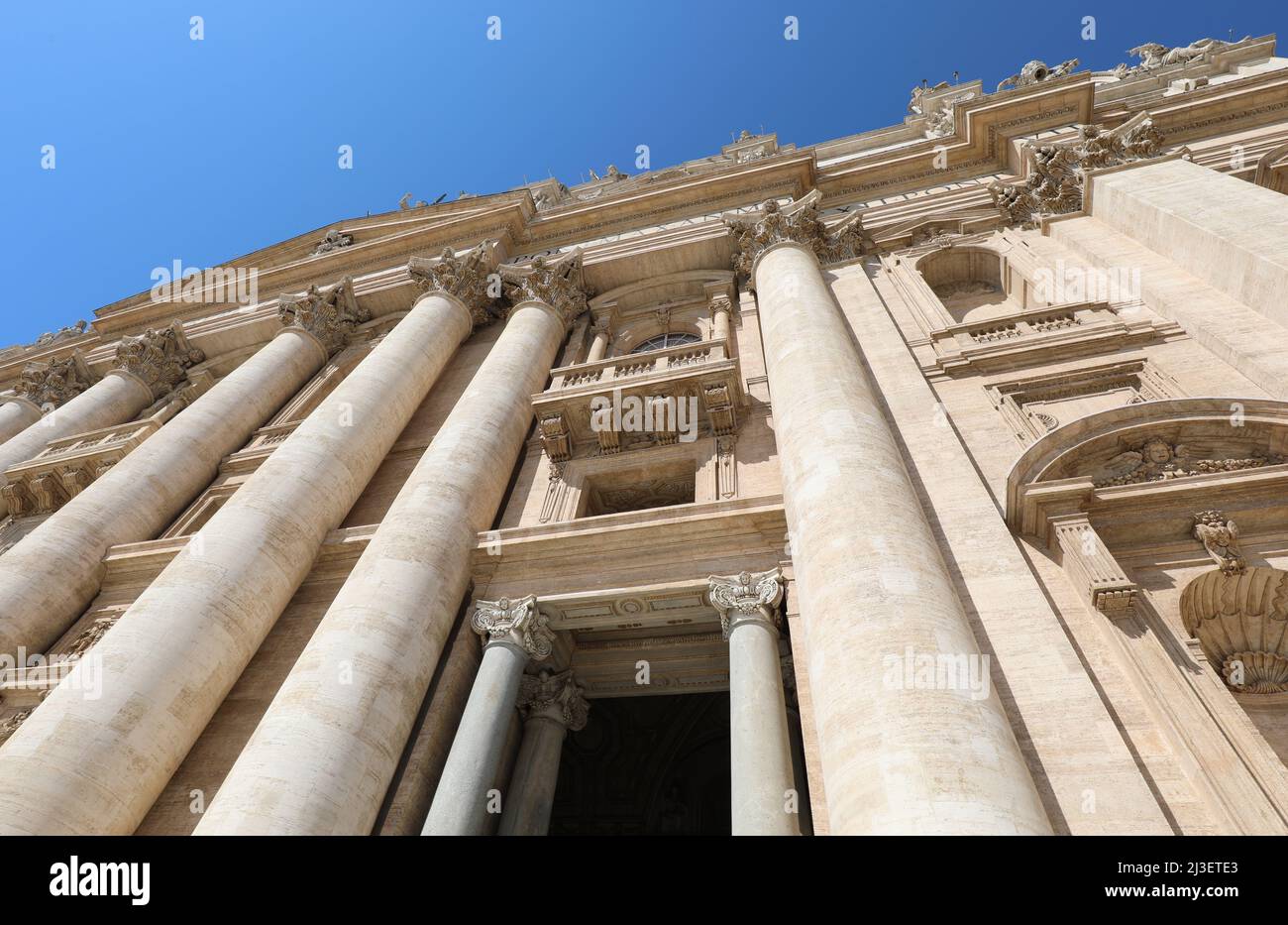 Vatican City the Columns of the Facade of the Basilica of Saint Peter ...