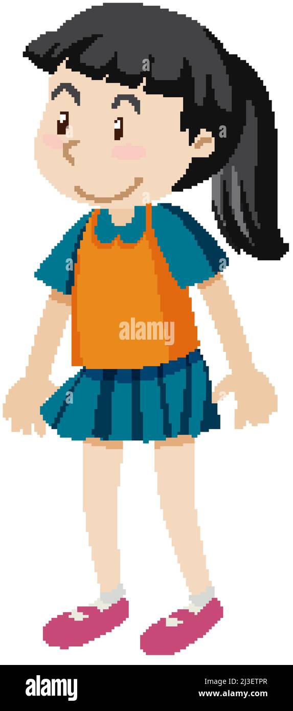 Active girl simple cartoon character illustration Stock Vector Image & Art - Alamy