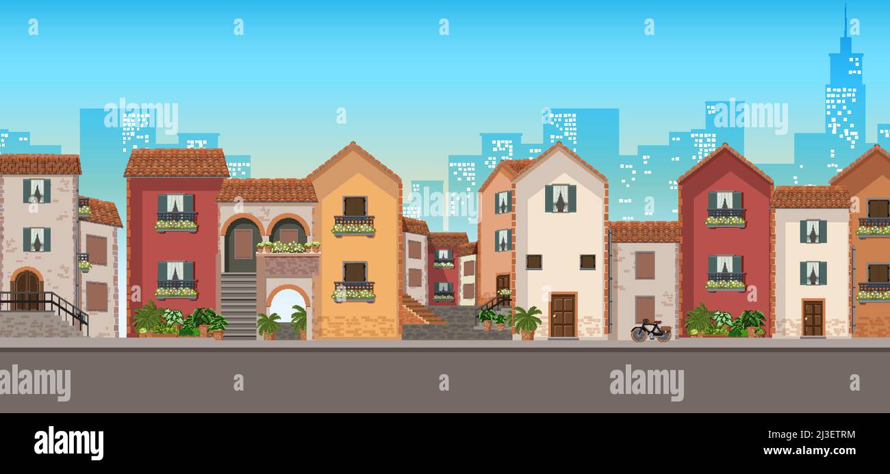 City building view at daytime illustration Stock Vector Image & Art - Alamy