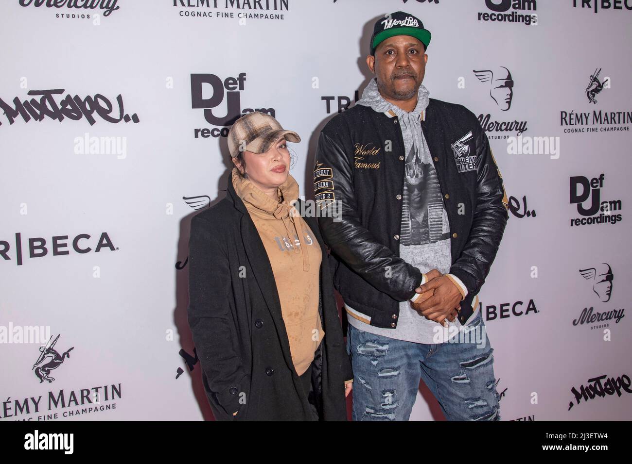 NEW YORK, NEW YORK - APRIL 07: Angie Rodriguez and DJ Boogie Blind ...