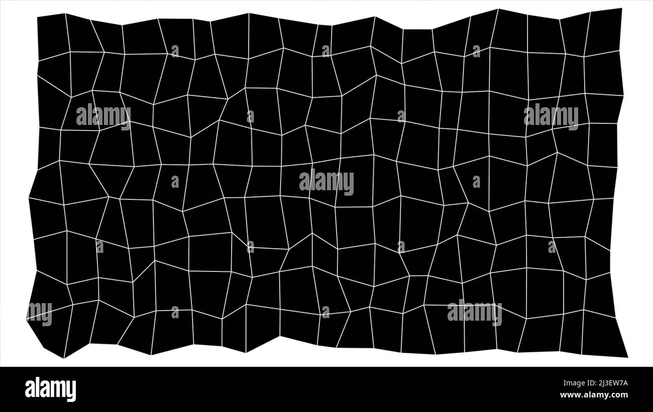 Black rectangle with wavy grid. Animation. Animation with black square ...