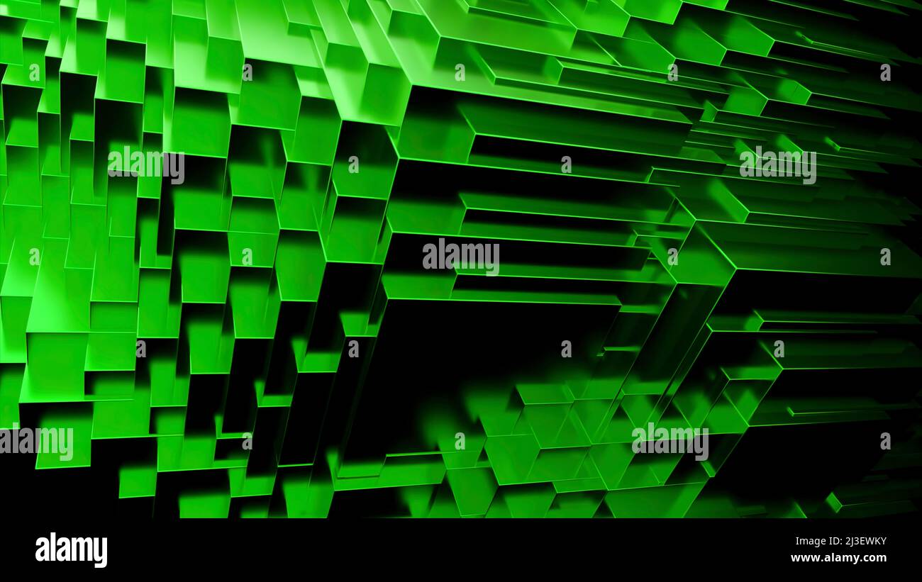 Distorting space with 3d rectangles. Design. 3D steps bulge with ...