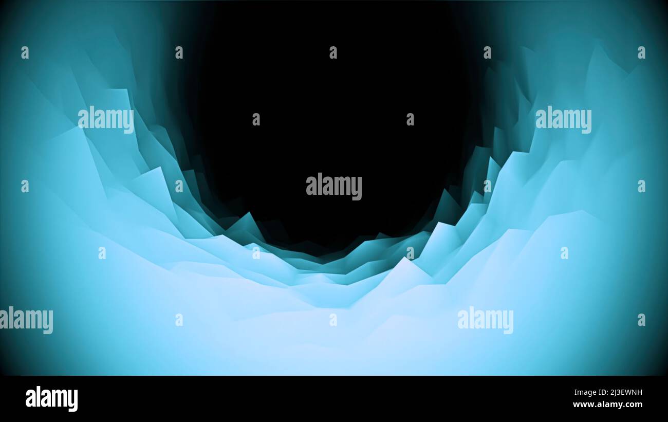 Curved moving surface with relief. Animation. 3D surface twisted into ...