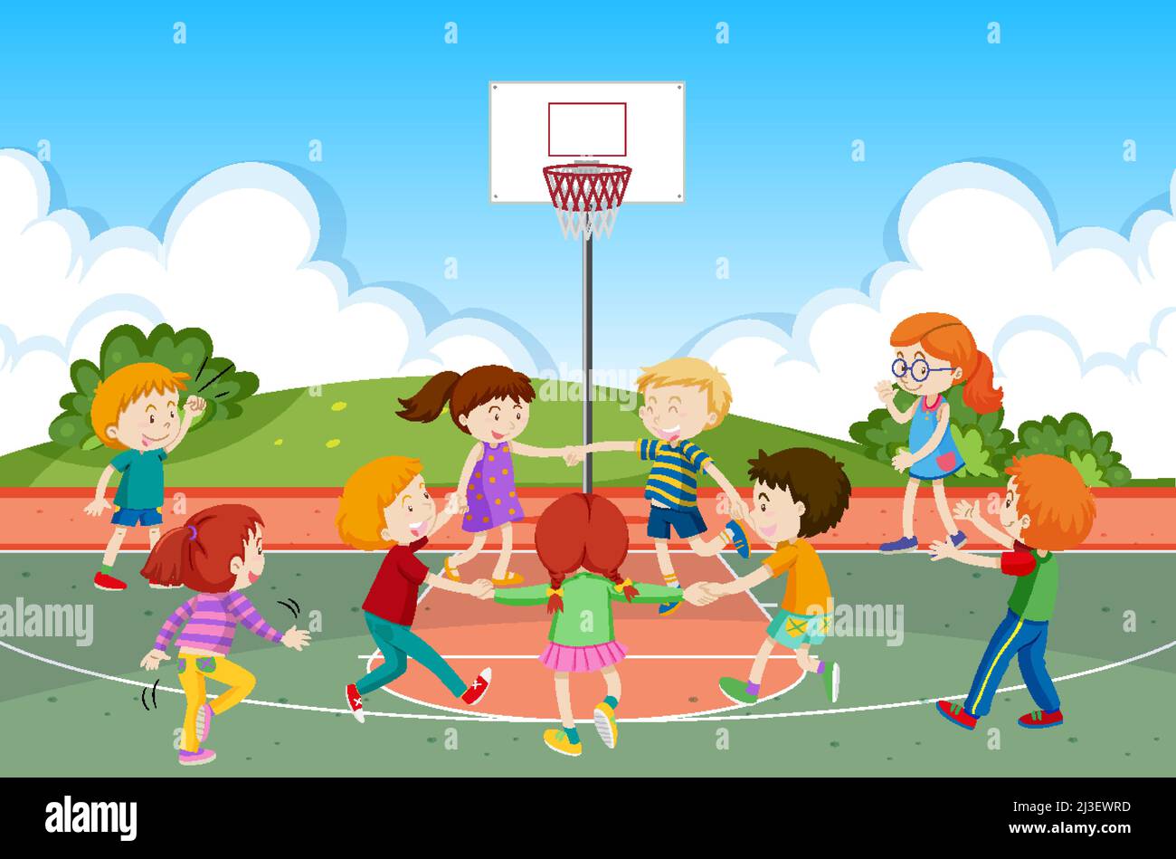 Kids doing physical activity illustration Stock Vector Image & Art - Alamy