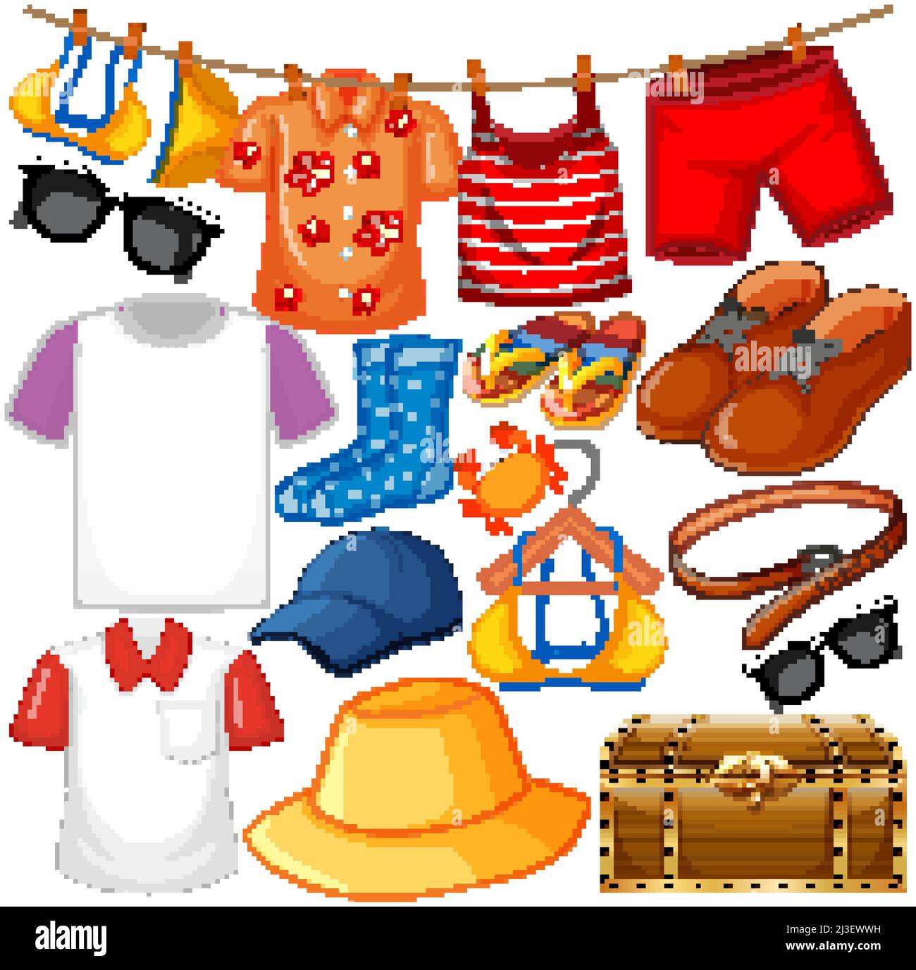 A set of different cloth on white background illustration Stock Vector ...