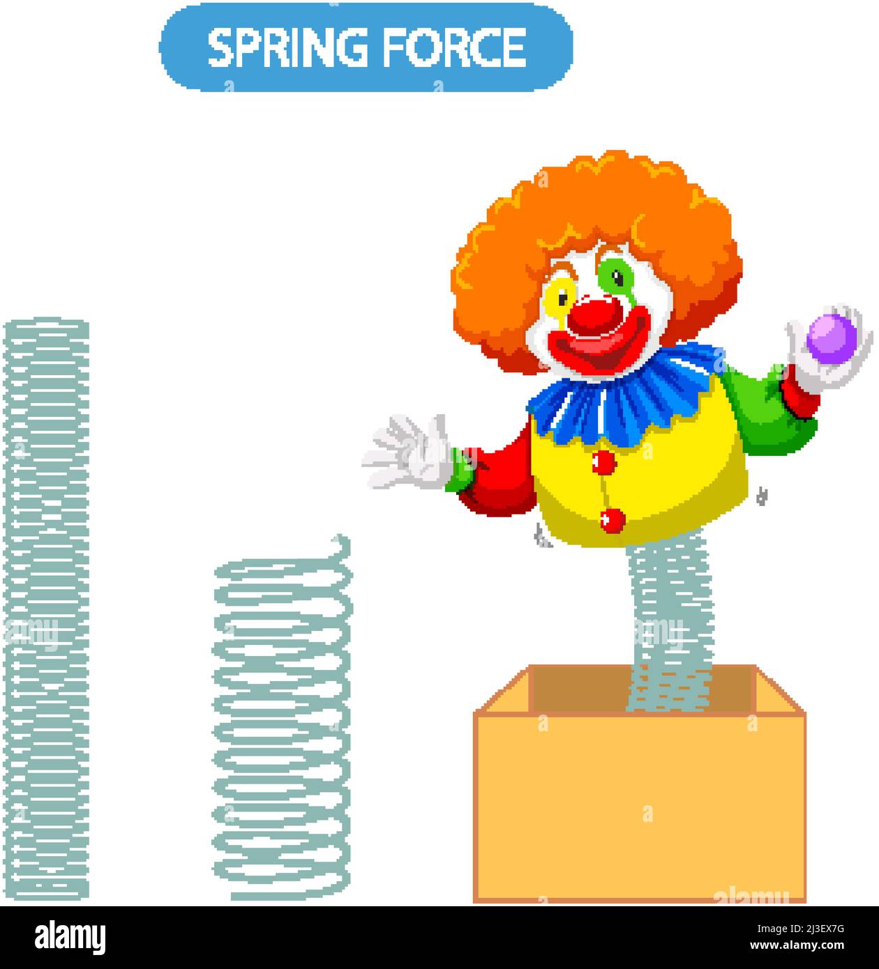 Spring force with spring clown in the box illustration Stock Vector ...