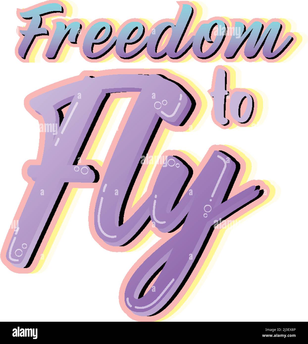 Freedom to fly hand drawn lettering logo illustration Stock Vector ...