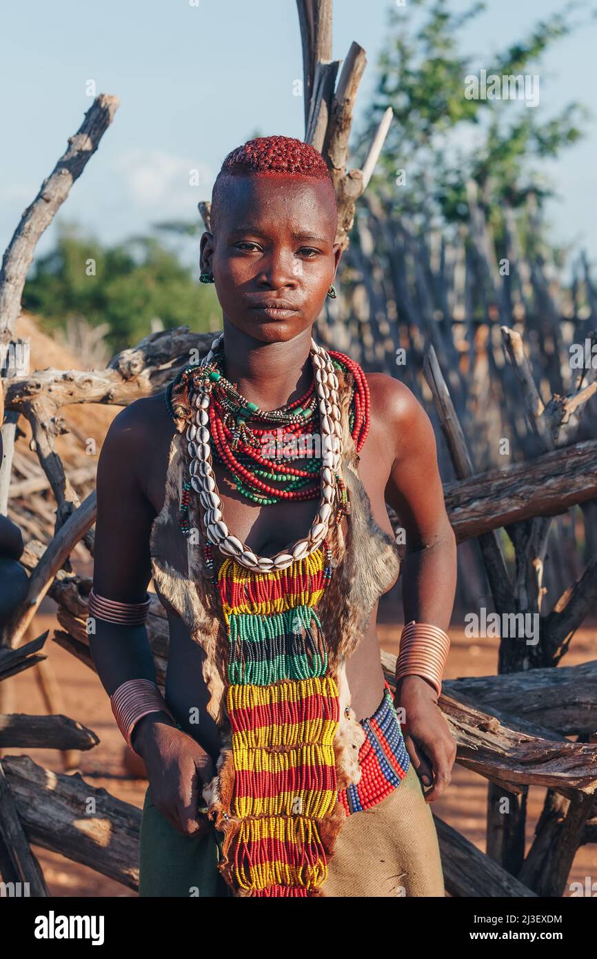 Turmi, Omo River Valley, Ethiopia - May 10, 2019: Portrait of a ...