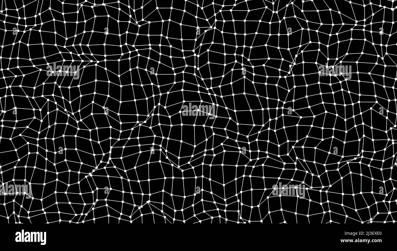Grid with dots is moving slowly in waves. Animation. Grid with dots ...