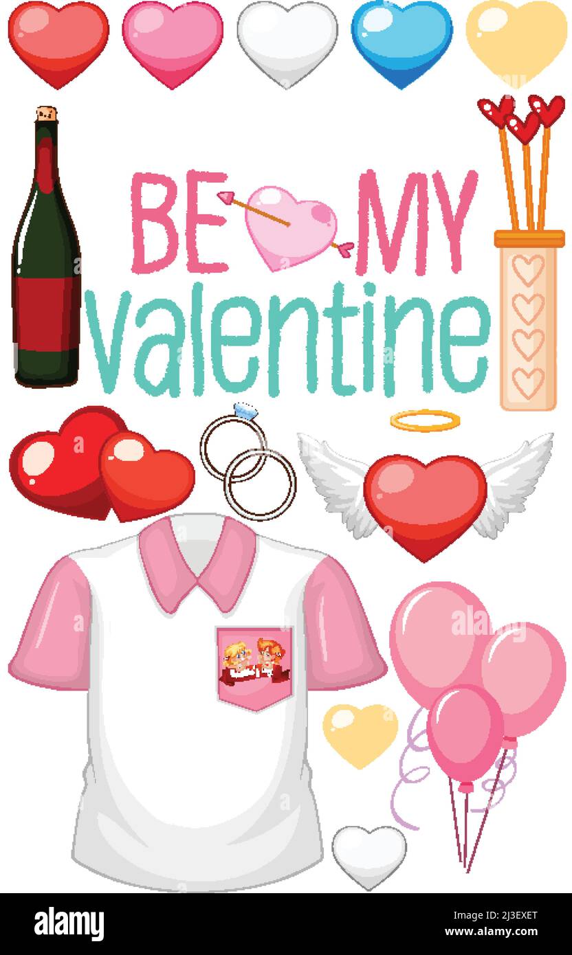 Valentine theme with shirt and balloons illustration Stock Vector Image ...