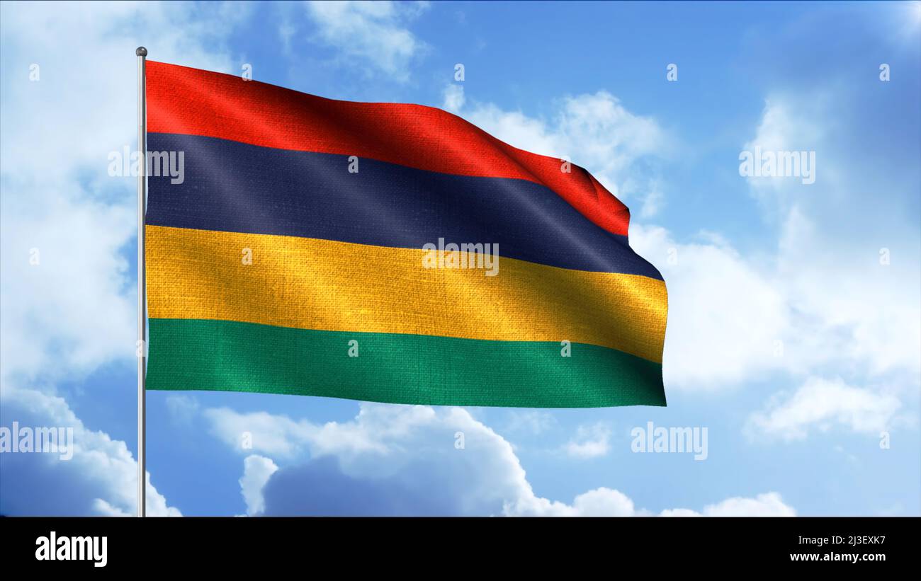 Flag mauritius animated background symbol hi-res stock photography and ...