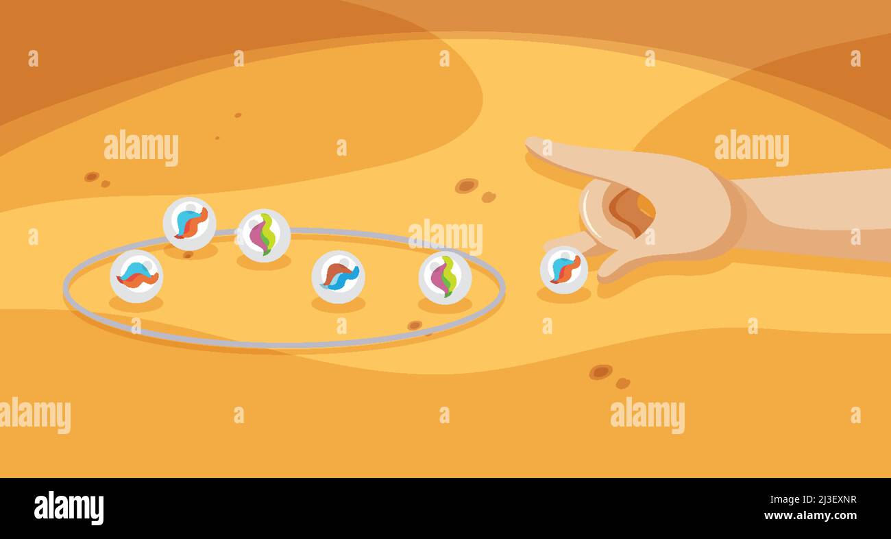 Flicking hand and marbles illustration Stock Vector Image & Art - Alamy
