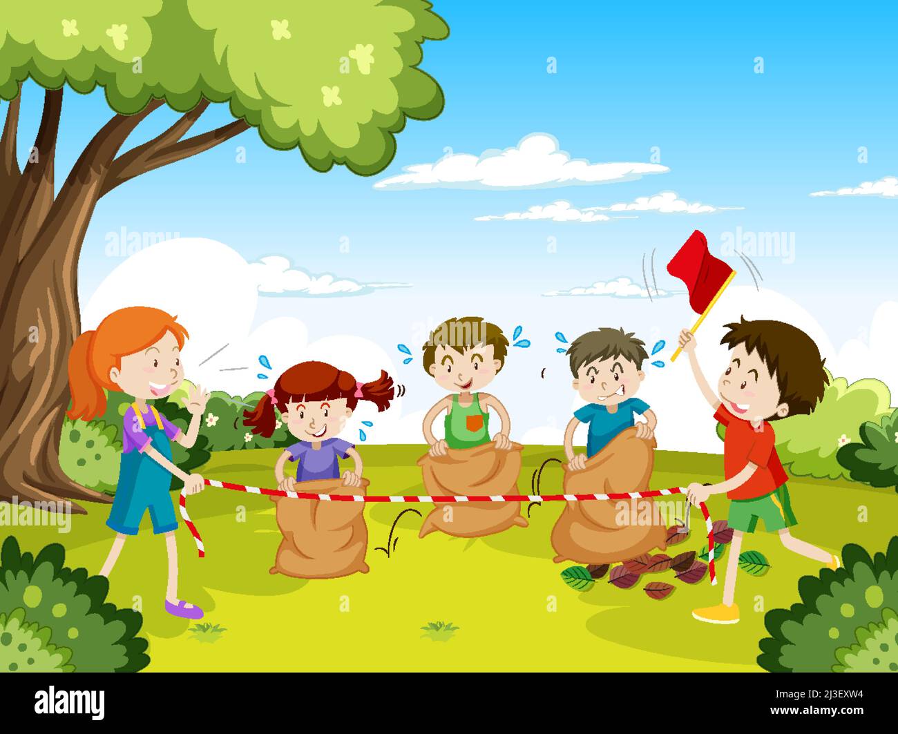Kids doing physical activity illustration Stock Vector Image & Art - Alamy