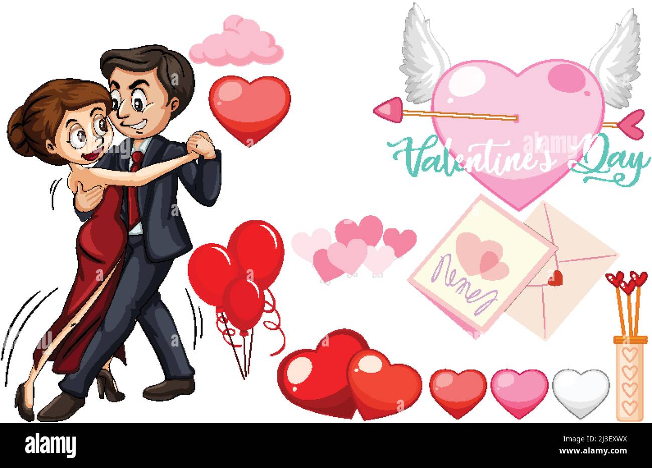 Cartoon illustration valentine dancing hi-res stock photography and ...