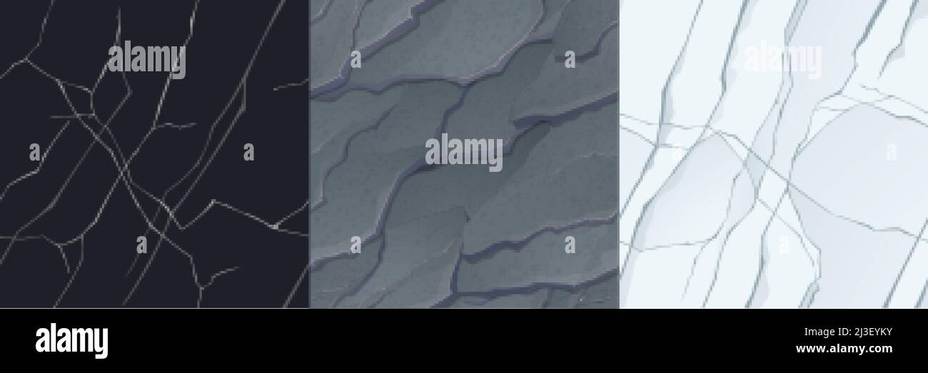 Textures of stone ground and marble wall for game background. Vector ...