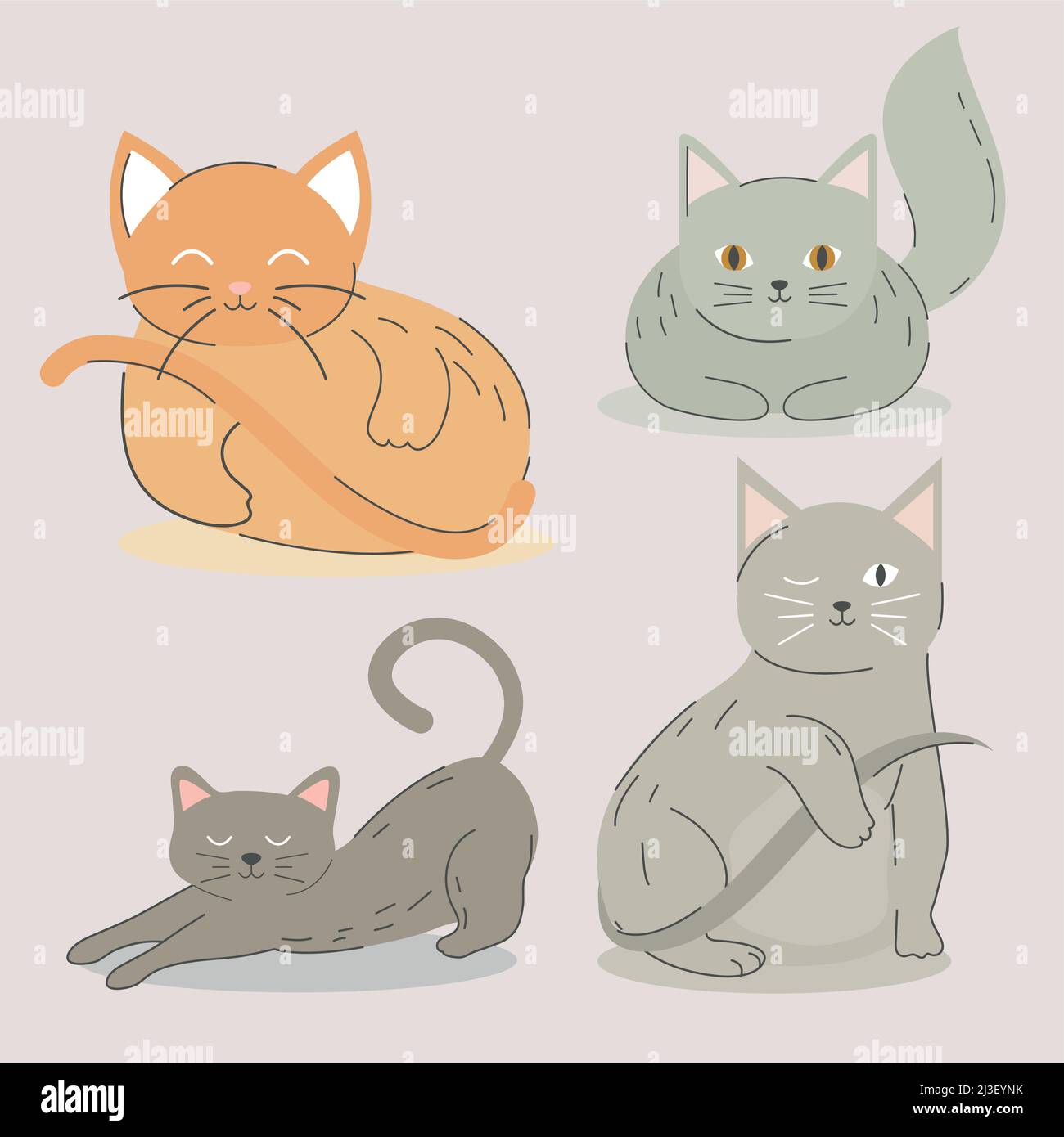 icons collection cats Stock Vector Image & Art - Alamy