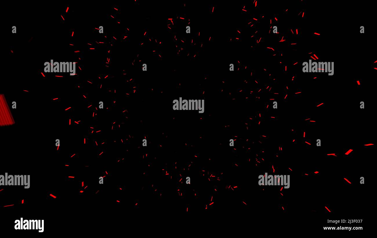 Moving stream of particles on black background. Animation. Slow tunnel ...