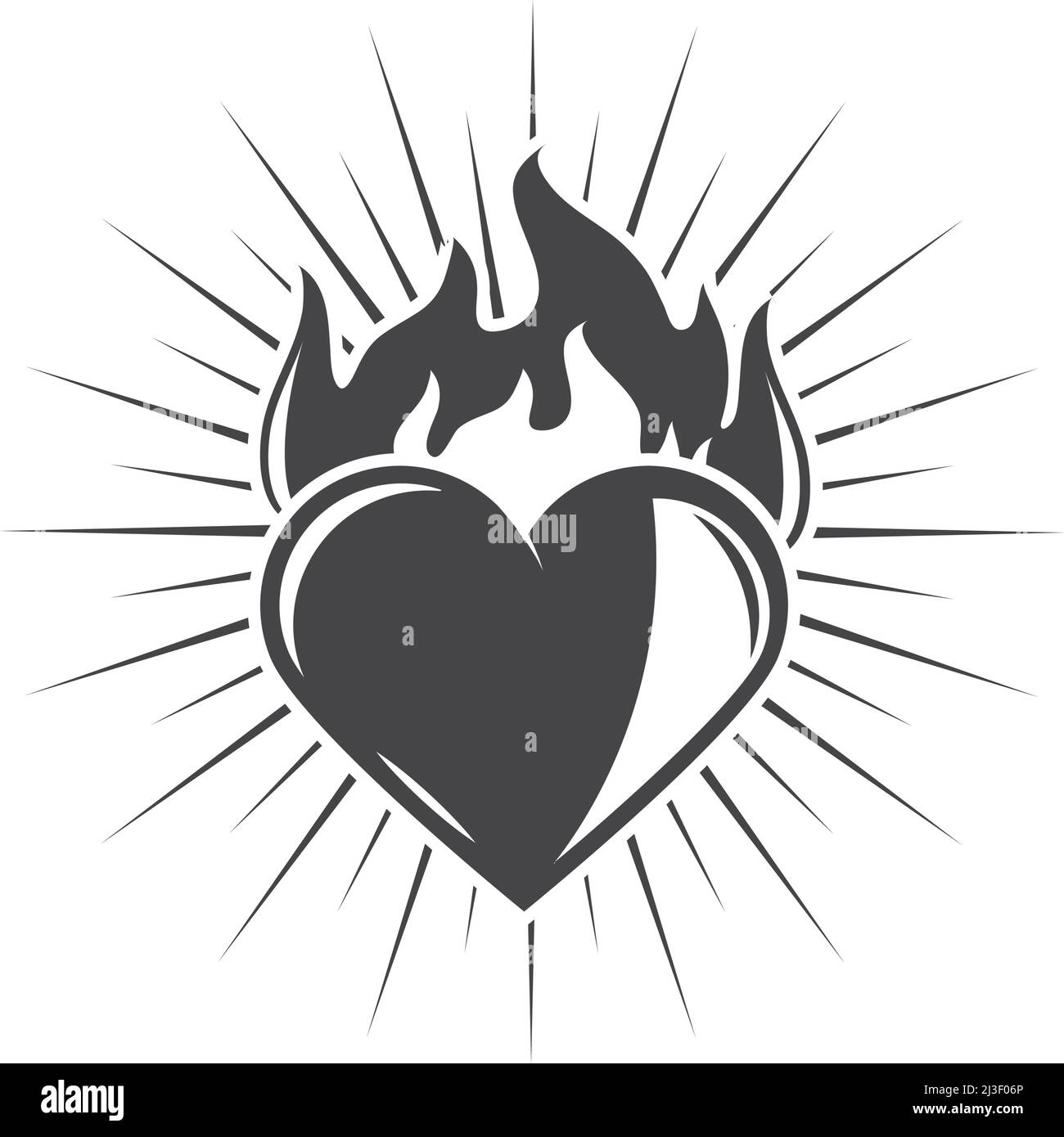tattoo heart in fire Stock Vector Image & Art - Alamy