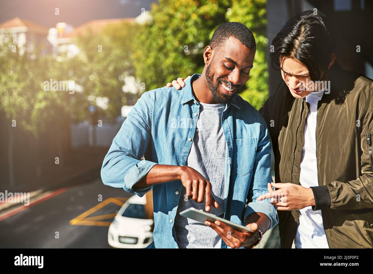 We choose where we want to work with wireless technology. Shot of two ...