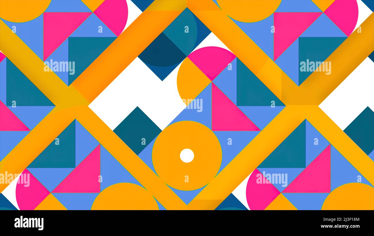 Animated collage of geometric shapes. Motion. Colorful geometric shapes ...