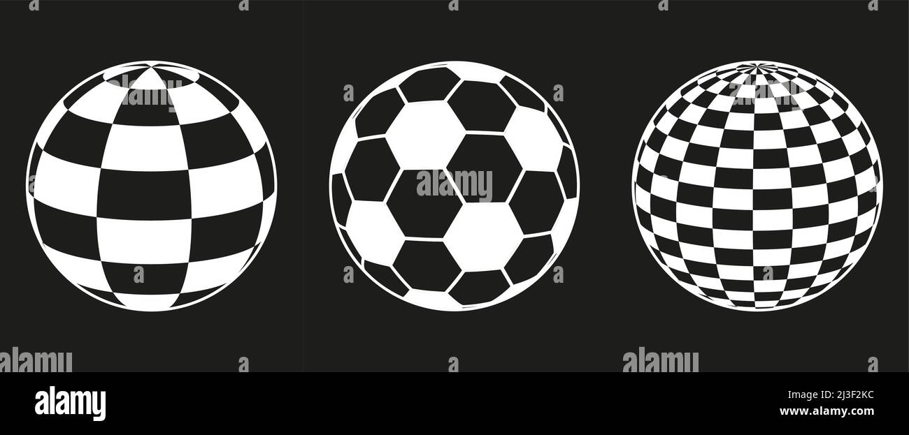 Black and white vector sphere for design of logo. Football icon. Icons ...