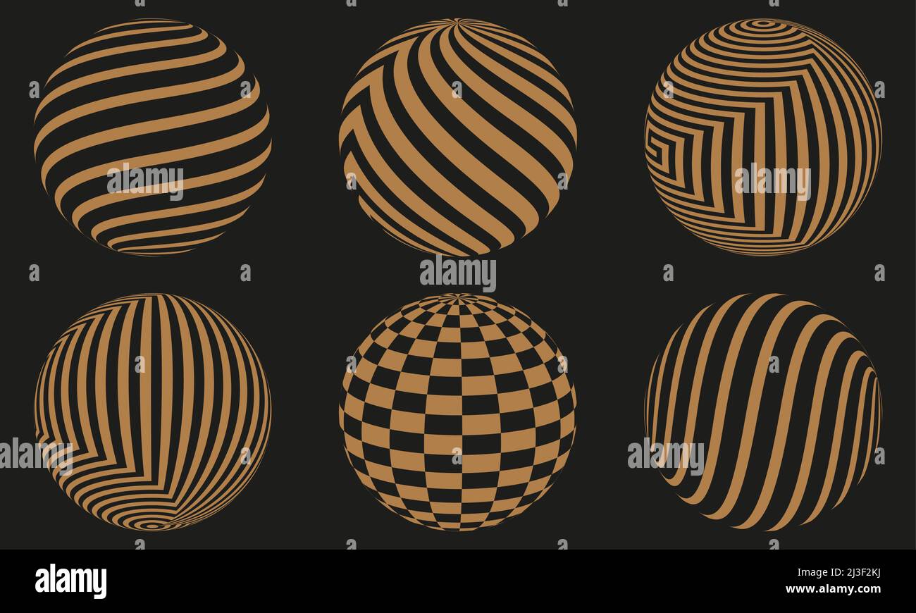 Black and golden vector sphere of lines for design of logo. Icons set ...