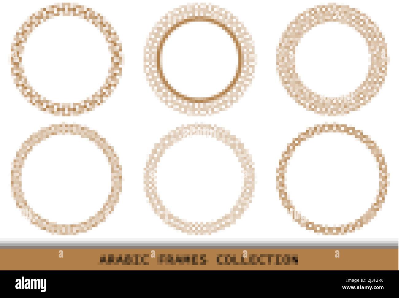 Arabic geometric round patterns set. Borders, frames. Vector ...