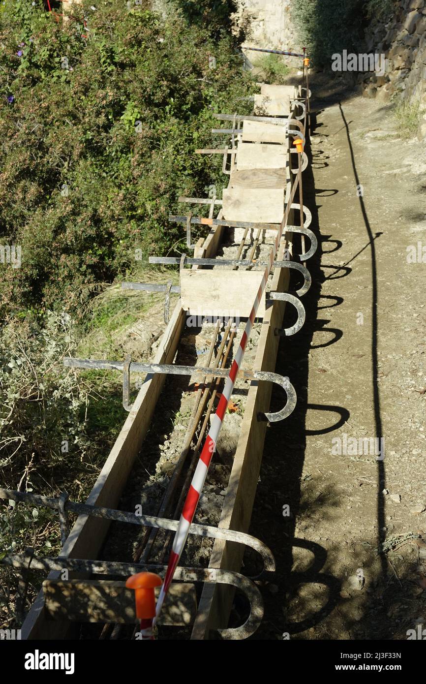 Coastal path maintenance works Stock Photo - Alamy