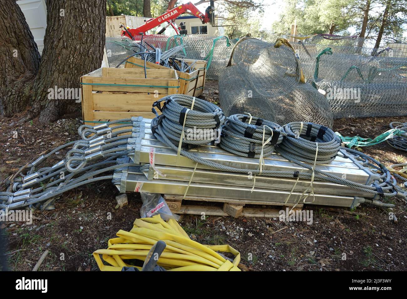 Securing equipment for the mont Faron Toulon cliffs Stock Photo - Alamy