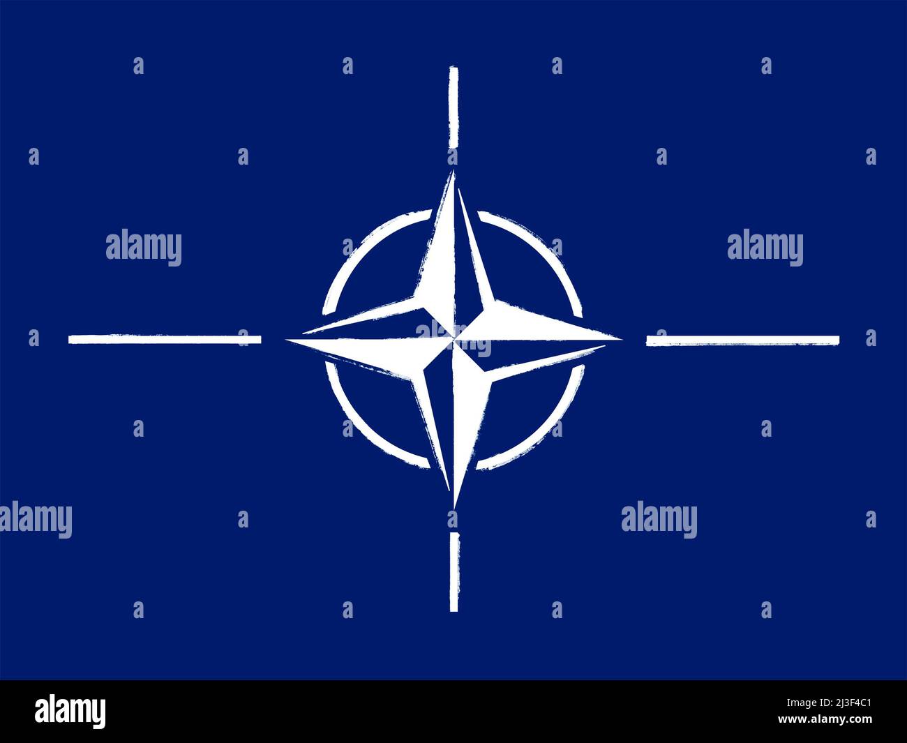 Flag of NATO. Brush strokes painted national symbol background ...
