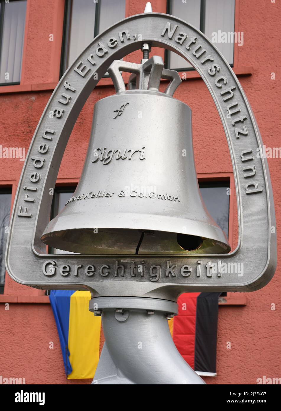 05 April 2022, Saxony, Leipzig: A bell made in the Keßler & Co GmbH ...