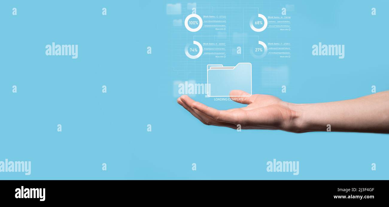 Business developer hand using board framework on virtual modern ...