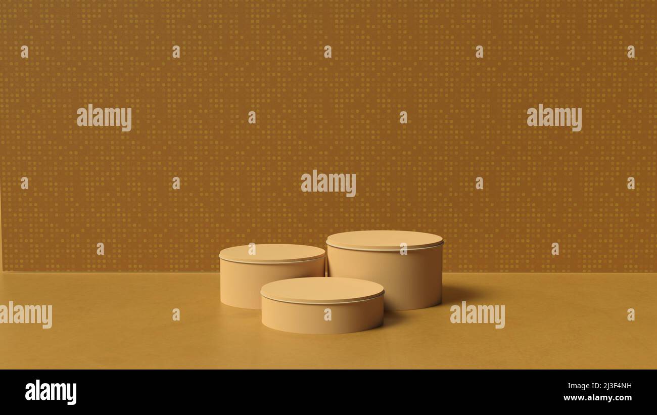 3D Render : Scene with 3D Abstract geometry shape background. podium ...