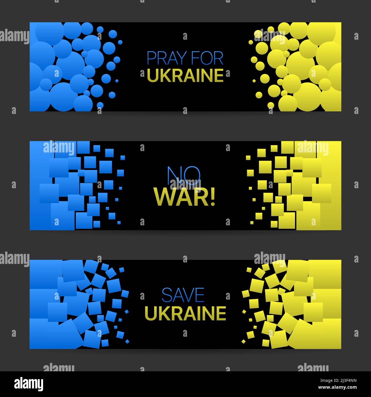 Ukraine flag. Pray for Ukraine banner set Stock Vector Image & Art - Alamy