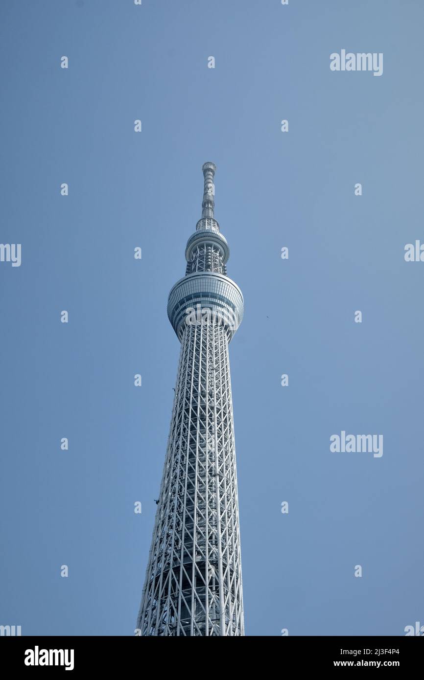 Tokyo Tower against a clear sky in Tokyo, Japan Stock Photo - Alamy