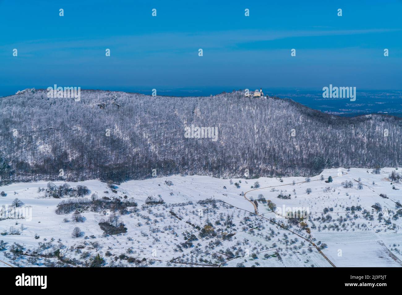 Germany, Ancient castle teck ruins on swabian alb mountain teckberg ...