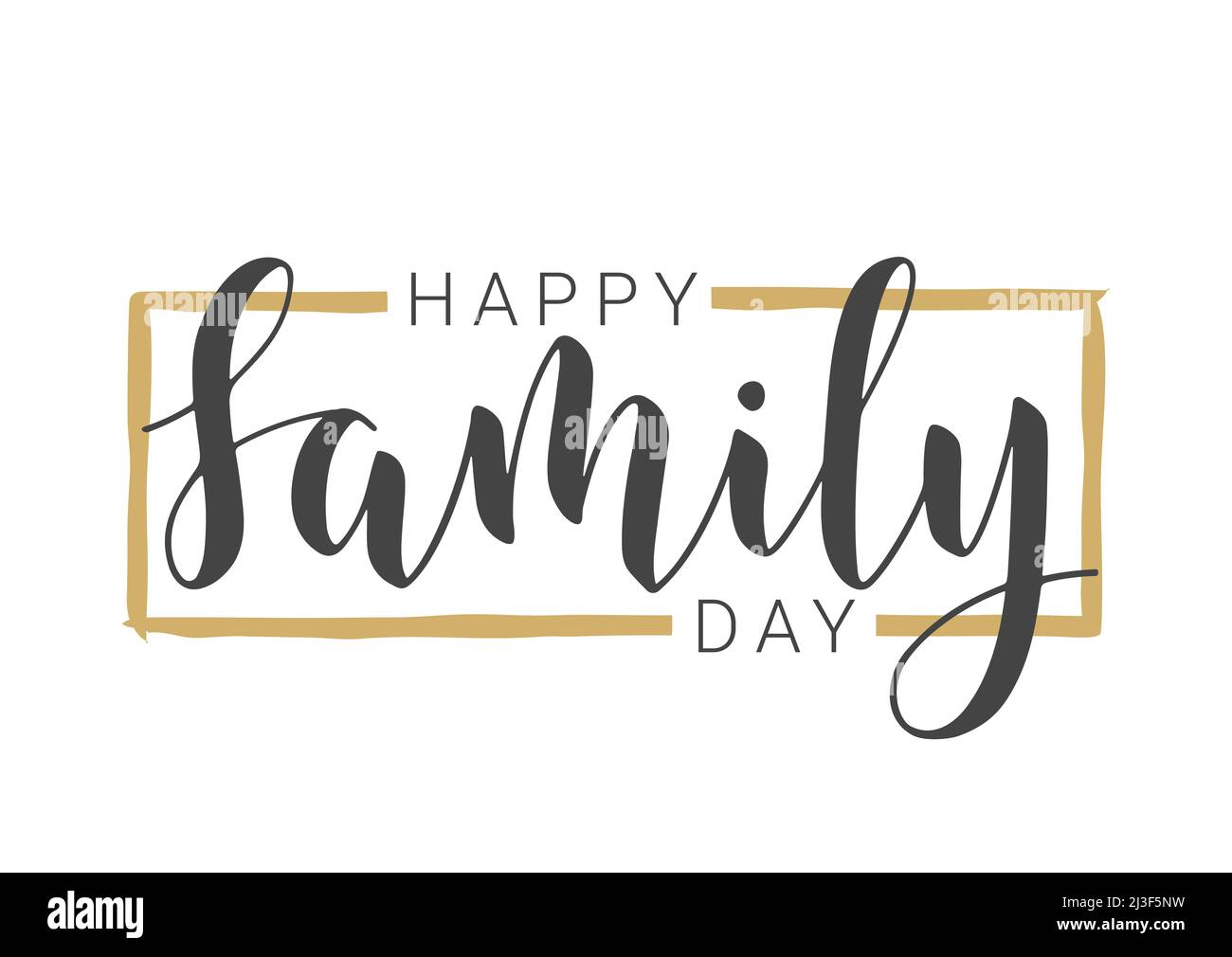 Handwritten Lettering of Happy Family Day. Template for Banner ...