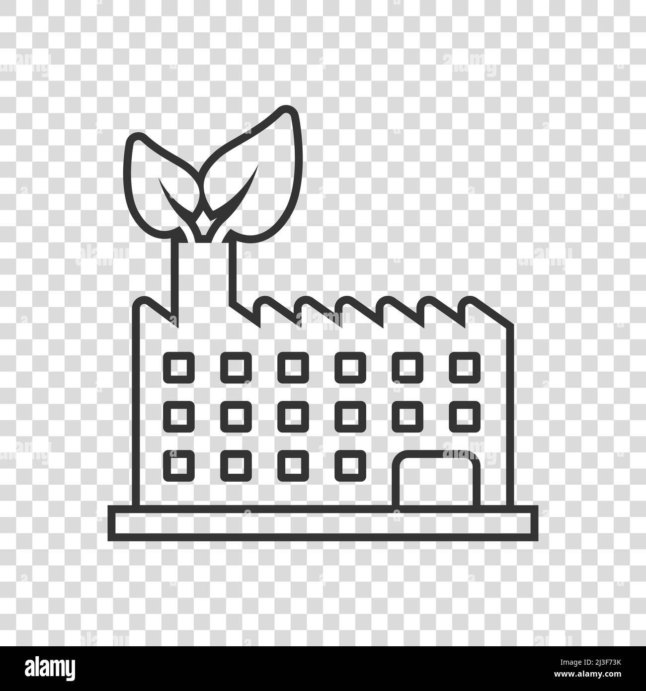 Factory ecology icon in flat style. Eco plant vector illustration on ...