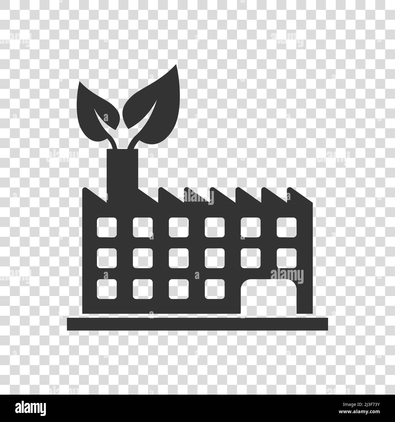 Factory ecology icon in flat style. Eco plant vector illustration on ...