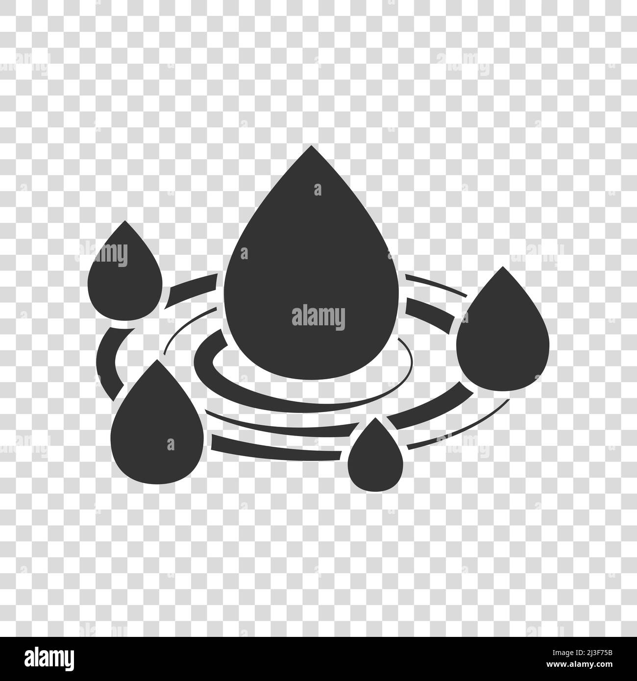 Water drop icon in flat style. Liquid vector illustration on white ...