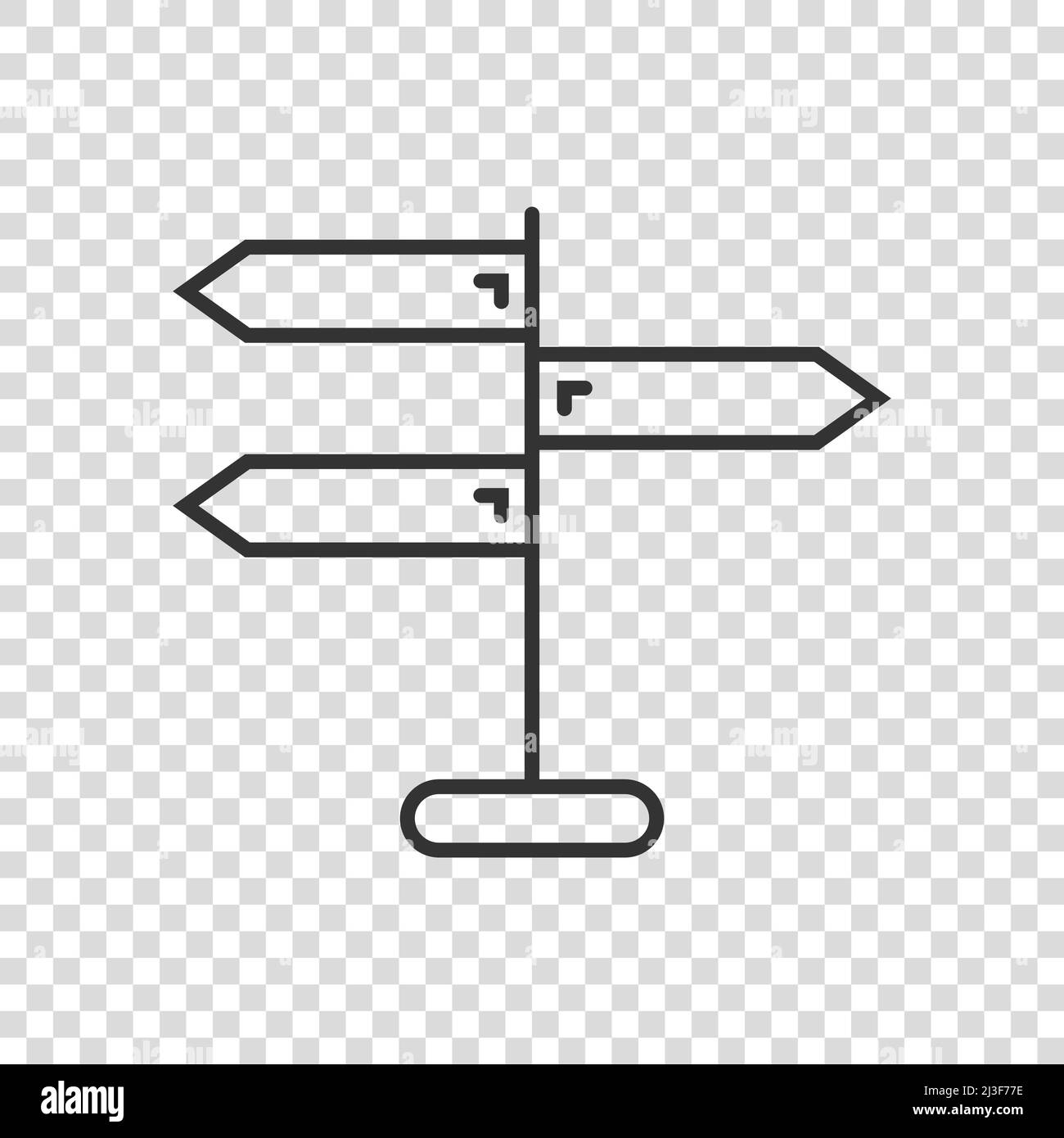 Crossroad signpost icon in flat style. Road direction vector ...