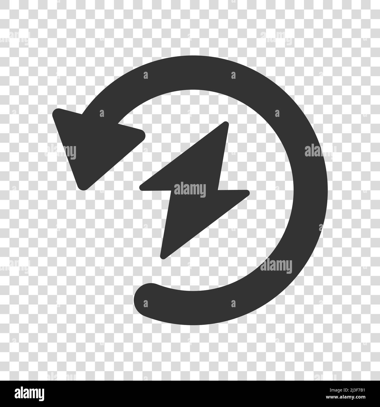 Energy recharge icon in flat style. Voltage and arrow vector ...