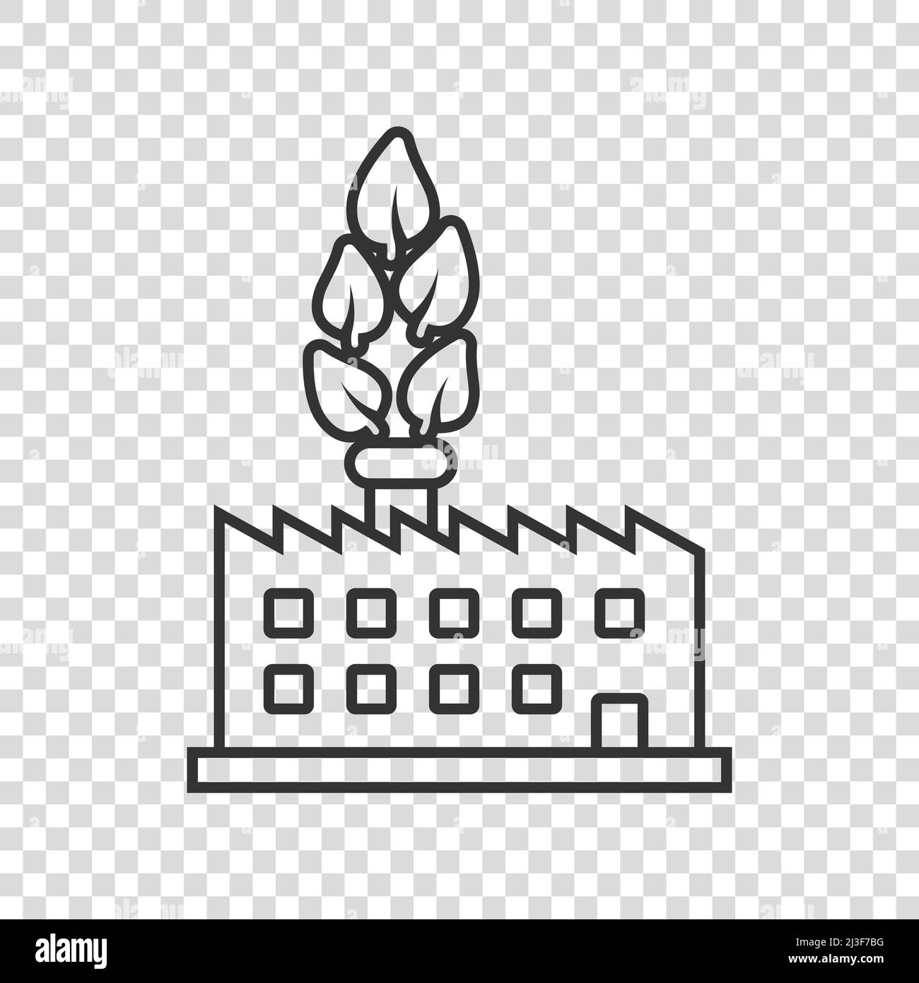 Factory ecology icon in flat style. Eco plant vector illustration on ...