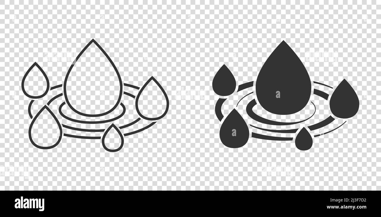 Water drop icon in flat style. Liquid vector illustration on white ...
