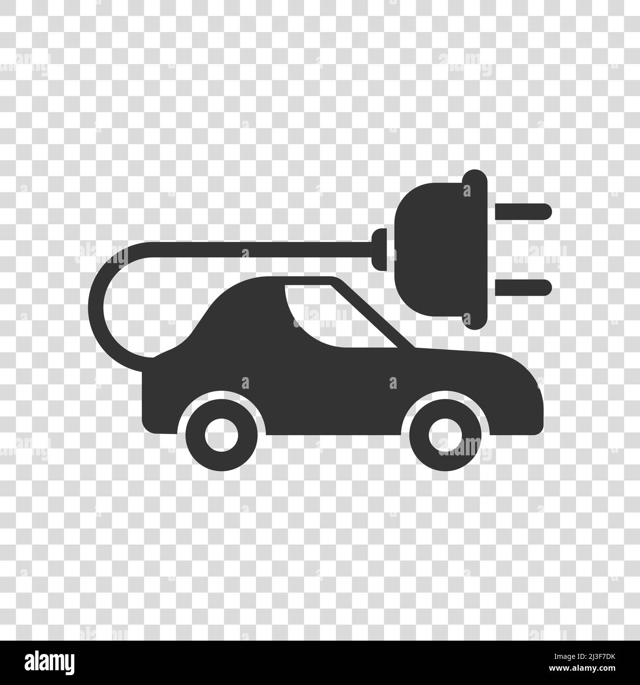 Electric car icon in flat style. Electro auto vector illustration on ...